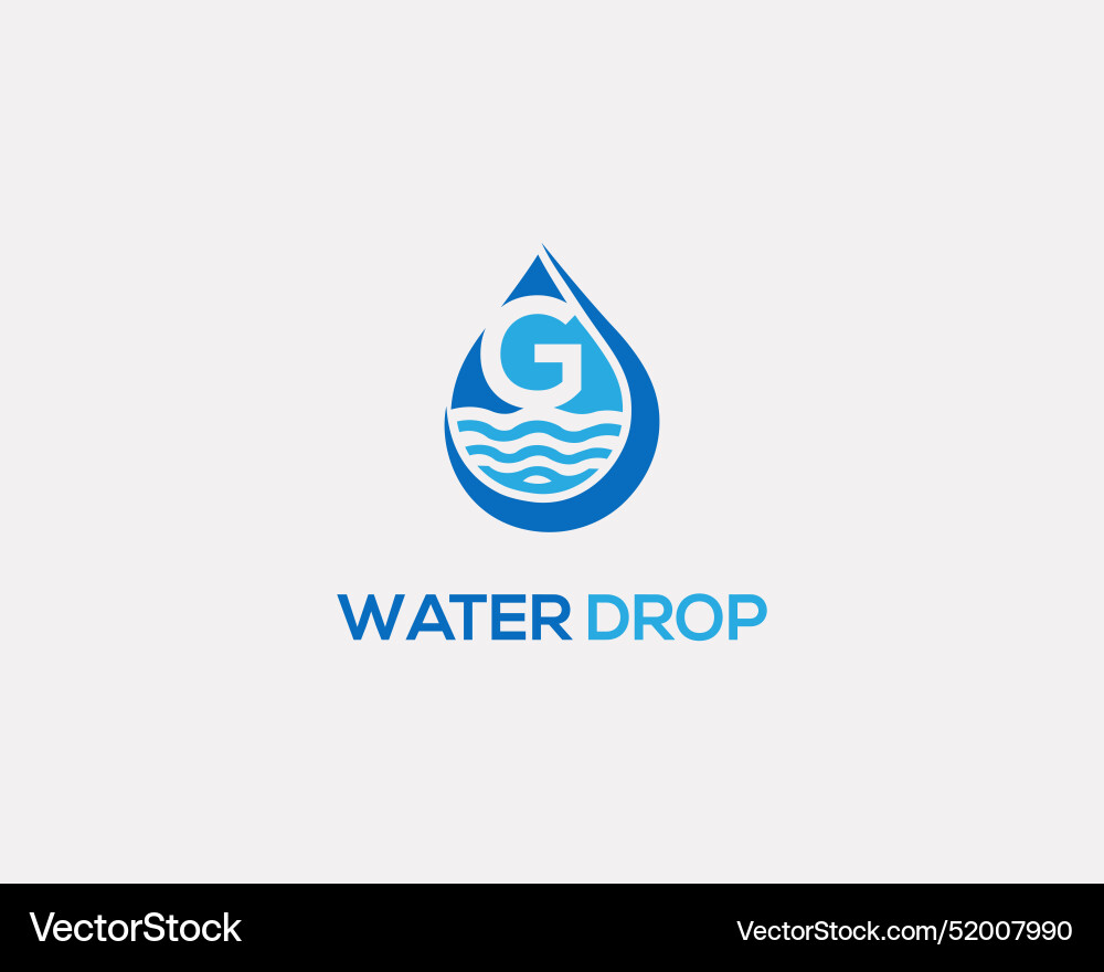 Letter g water drop logo design Royalty Free Vector Image