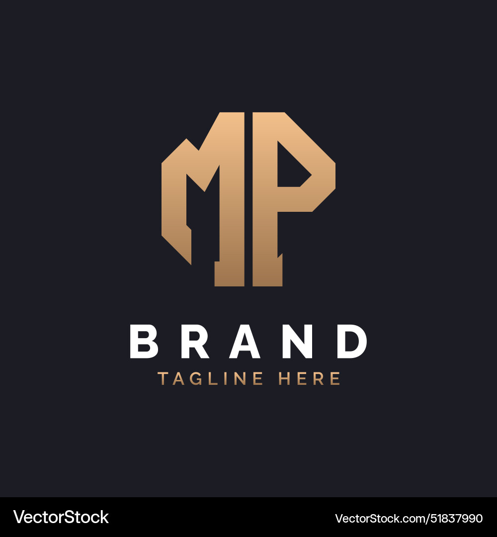 Mp logo design modern minimal elegant and luxury Vector Image
