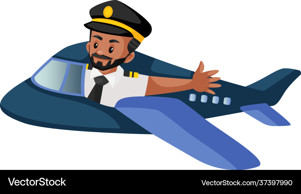 Pilot cartoon character Royalty Free Vector Image