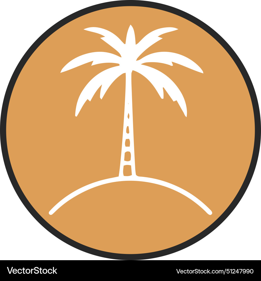Stylized palm tree on island Royalty Free Vector Image