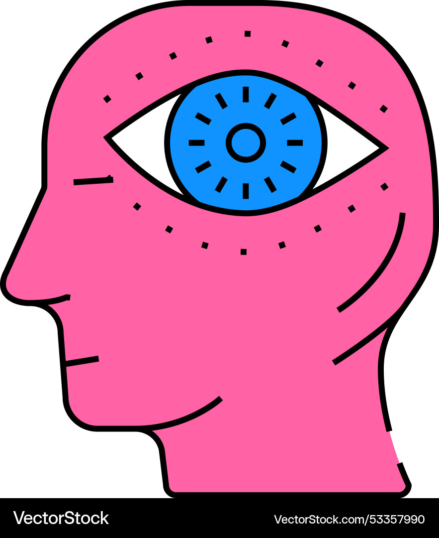 Third eye icon color Royalty Free Vector Image