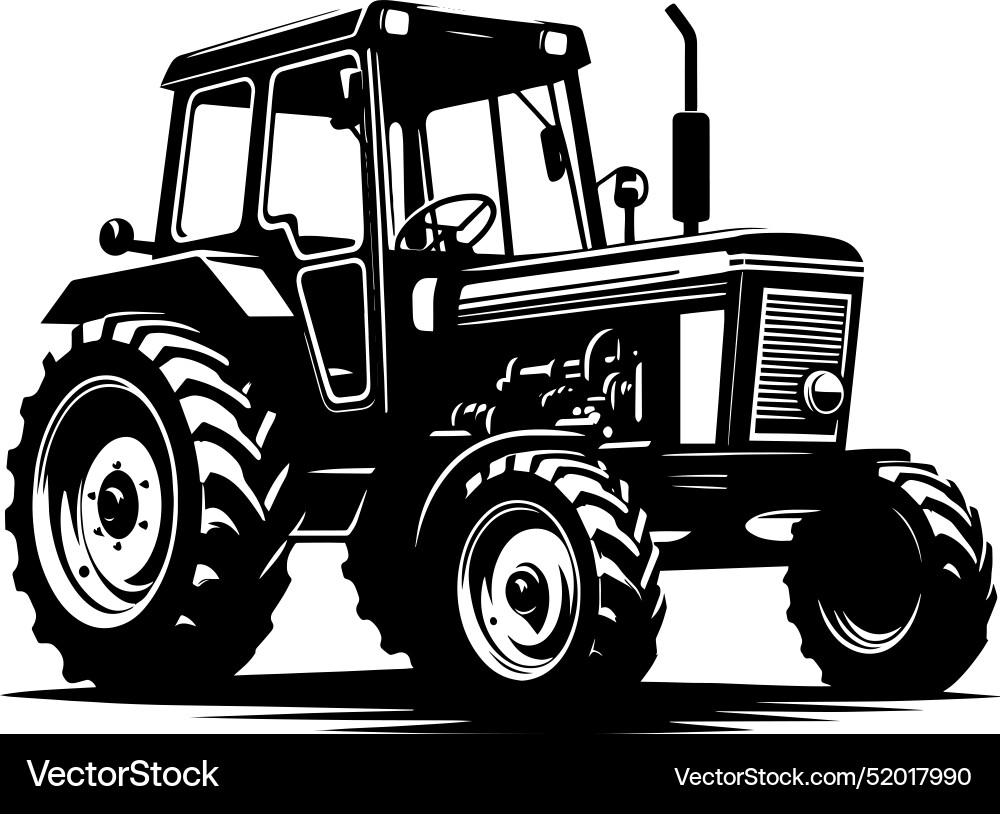 Tractor silhouette isolated on a white background Vector Image