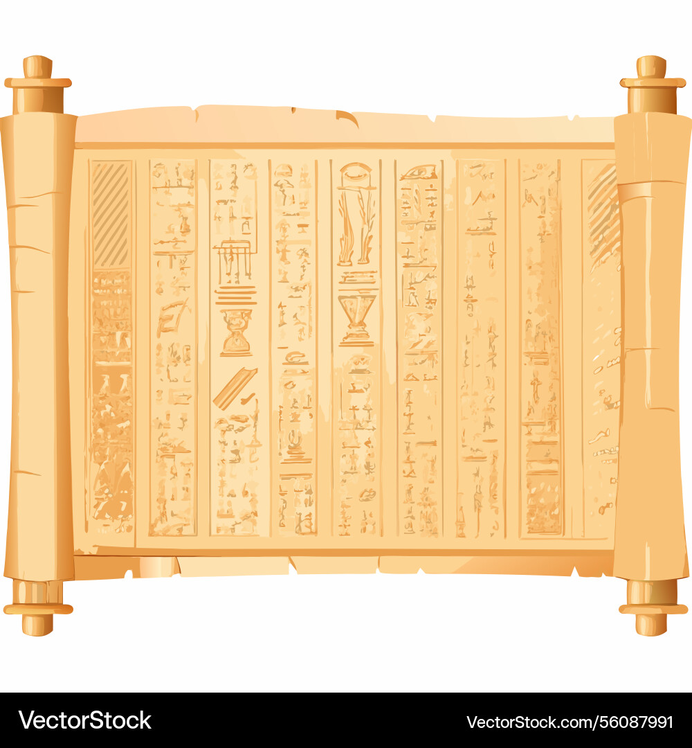 Ancient egyptian papyrus scroll with hieroglyphic Vector Image