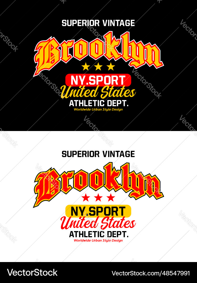 Brooklyn vintage college varsity design Royalty Free Vector