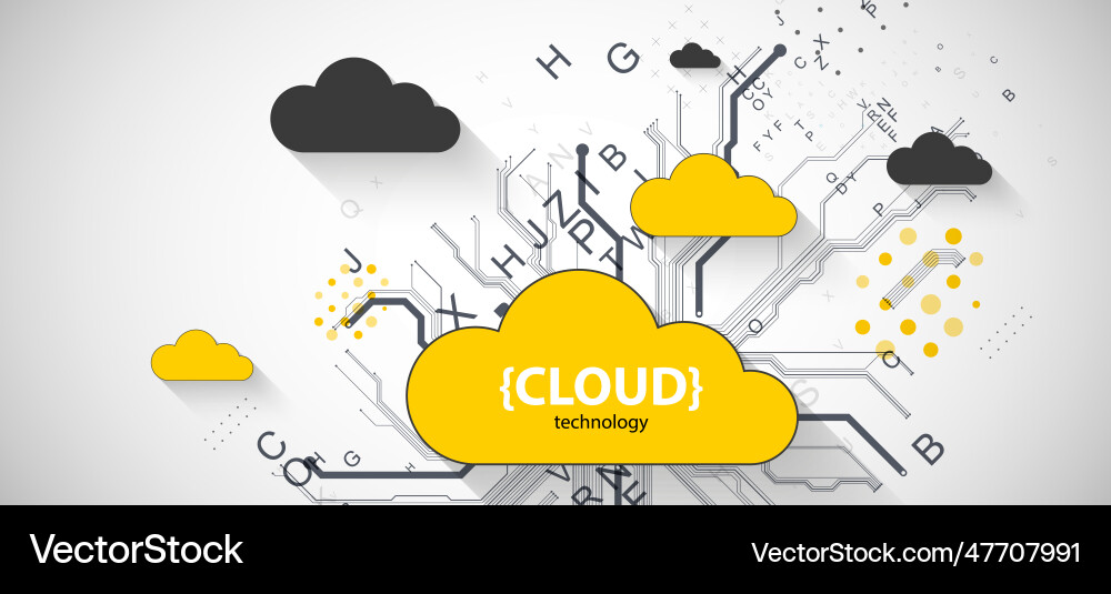 Cloud storage technology integrated digital web Vector Image