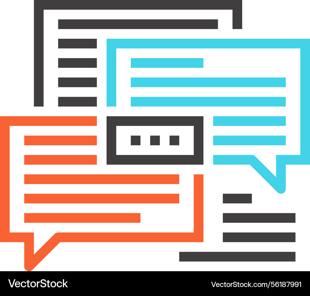 Conversation flat line web icon concept Royalty Free Vector