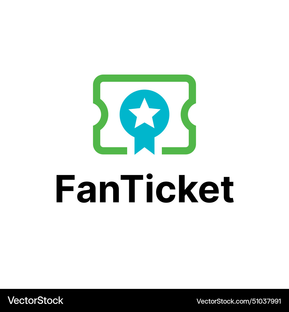 Fan ticket star badge logo Royalty Free Vector Image