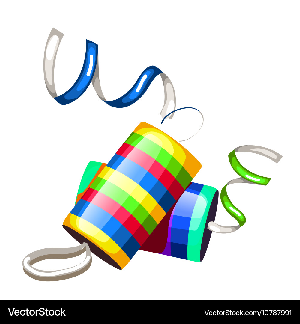Festive party poppers with confetti Royalty Free Vector