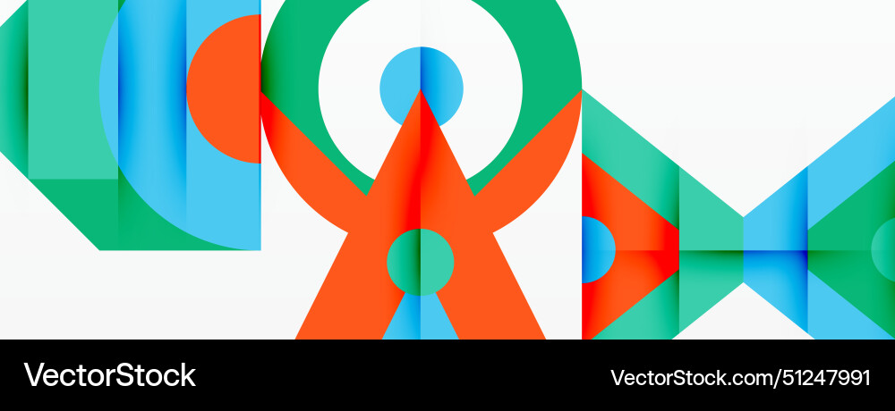 Geometrische Formen Rahmen ein rot grün und blau Vektorbild