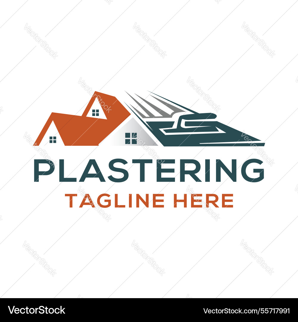 House plastering logo design template Royalty Free Vector