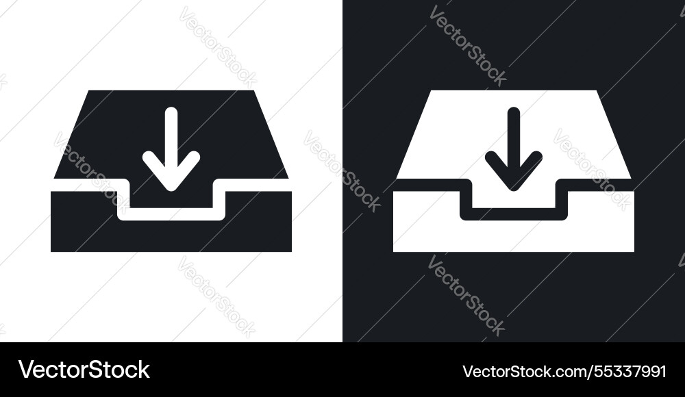 Inbox icons set black and colored style Royalty Free Vector