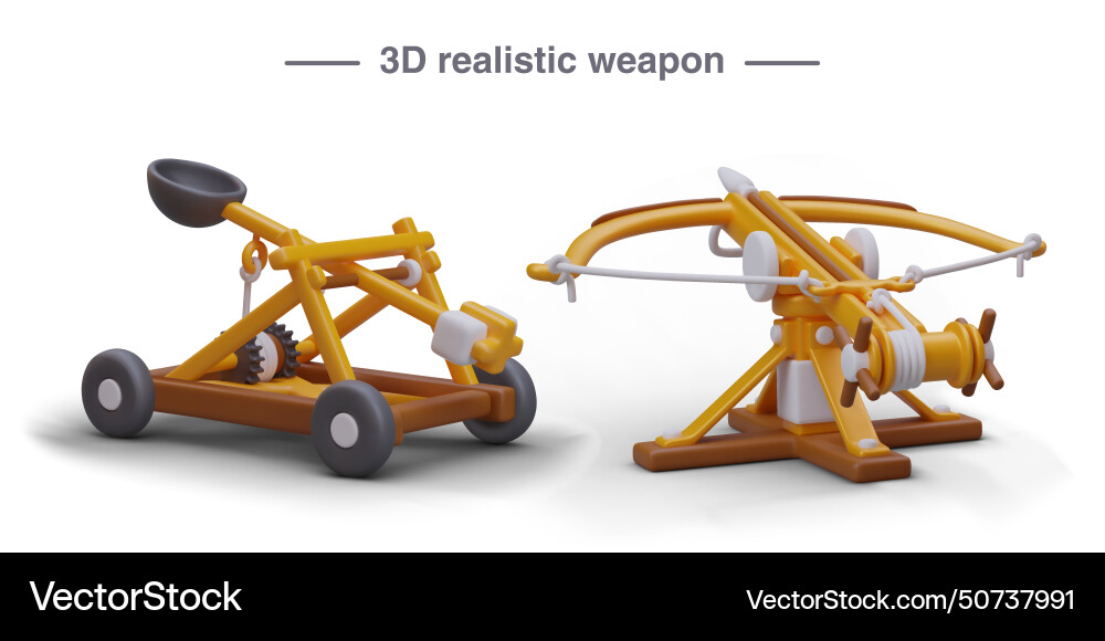 Large land based ancient weapon catapult Vector Image
