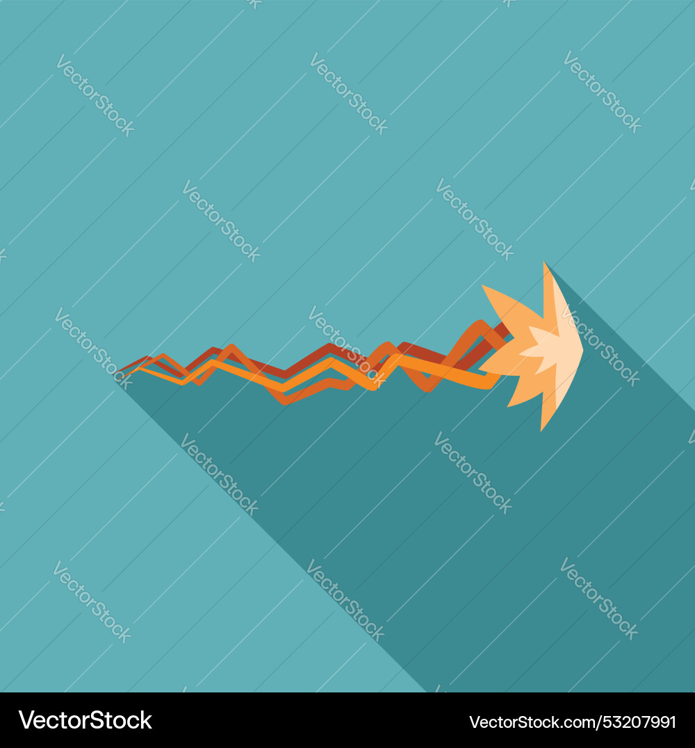 Red arrow breaking through zigzag line on blue Vector Image