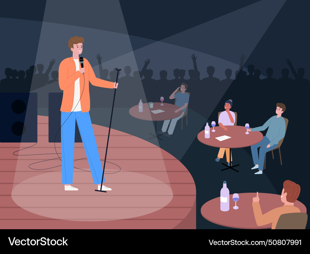Stand up club composition Royalty Free Vector Image