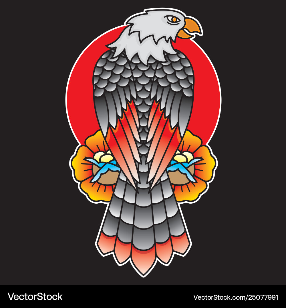 Traditional Eagle Tattoo Flash Royalty Free Vector Image