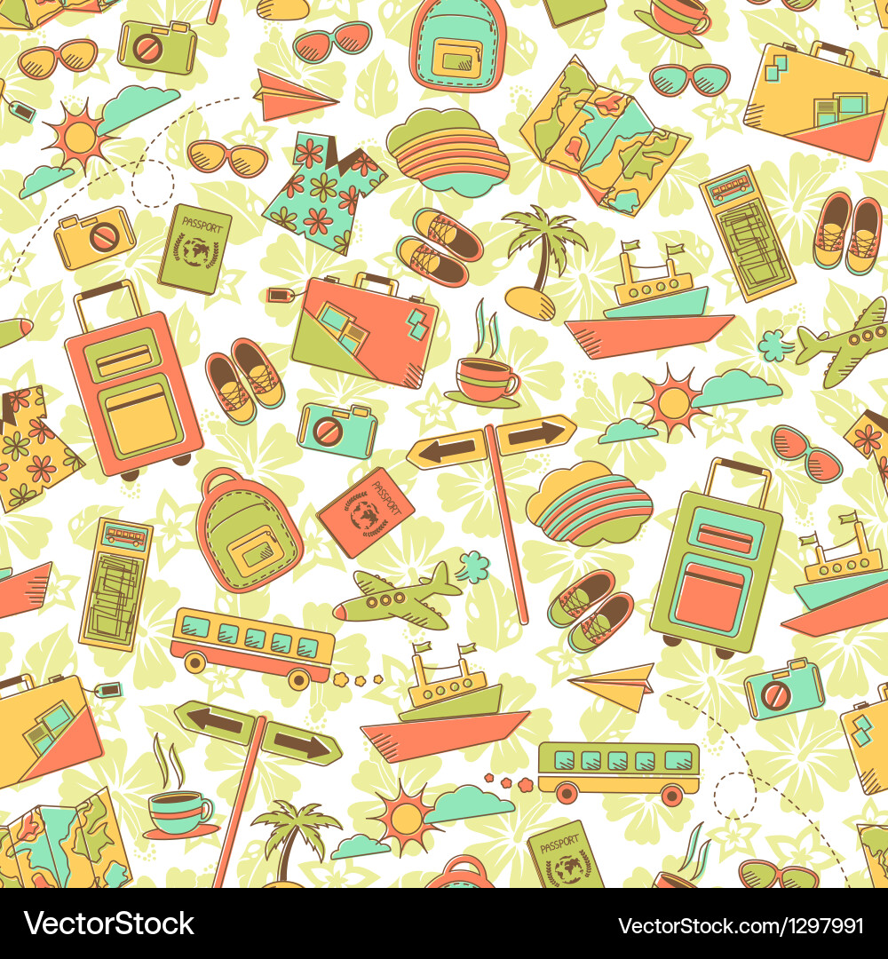 Travel Vacation Pattern Royalty Free Vector Image