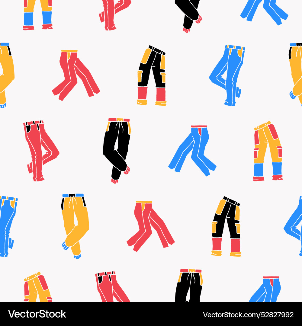 Collection of trouser seamless pattern for print Vector Image