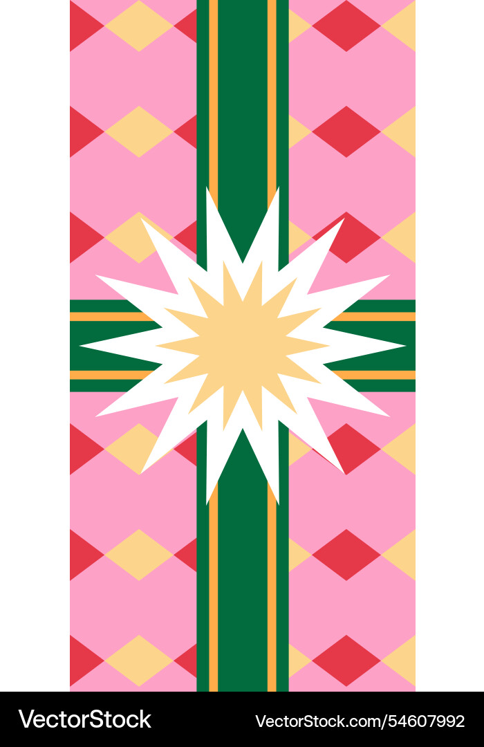 Festive christmas gift greeting package Royalty Free Vector