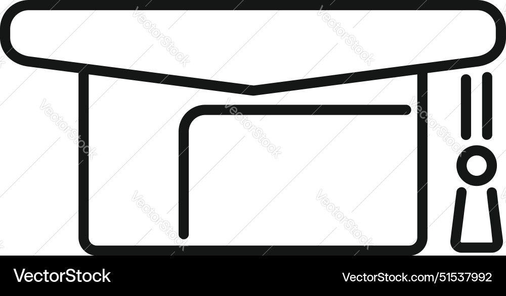 Graduation cap icon line art Royalty Free Vector Image