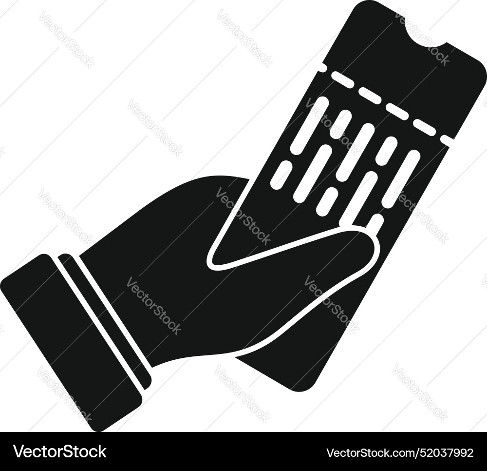 Hand holding ticket icon simple style Royalty Free Vector