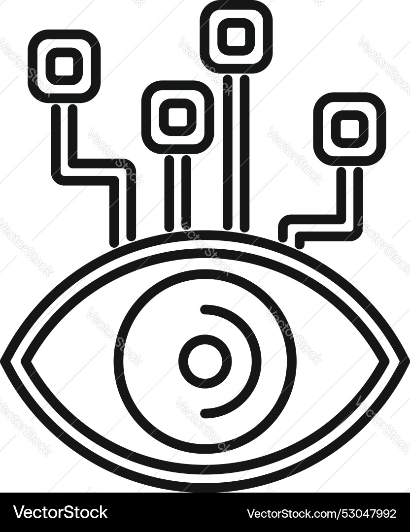 Human eye connected to artificial intelligence Vector Image