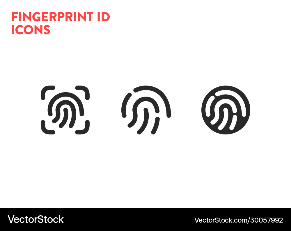 Id icons fingerprint scanning process Royalty Free Vector