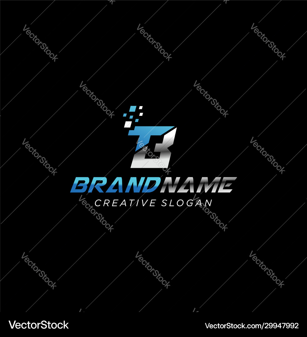 Letter tb b t tech logo design Royalty Free Vector Image