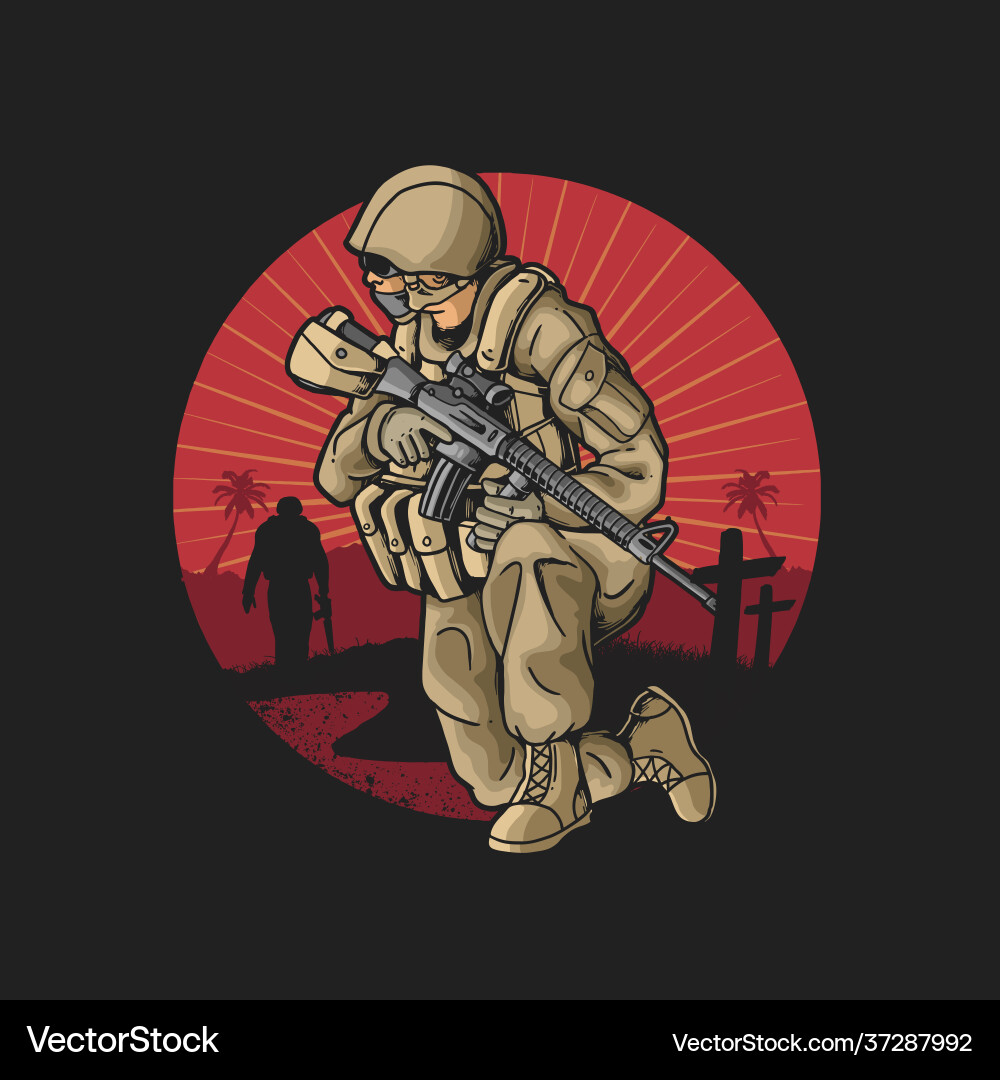 Soldier justice fight for honor Royalty Free Vector Image