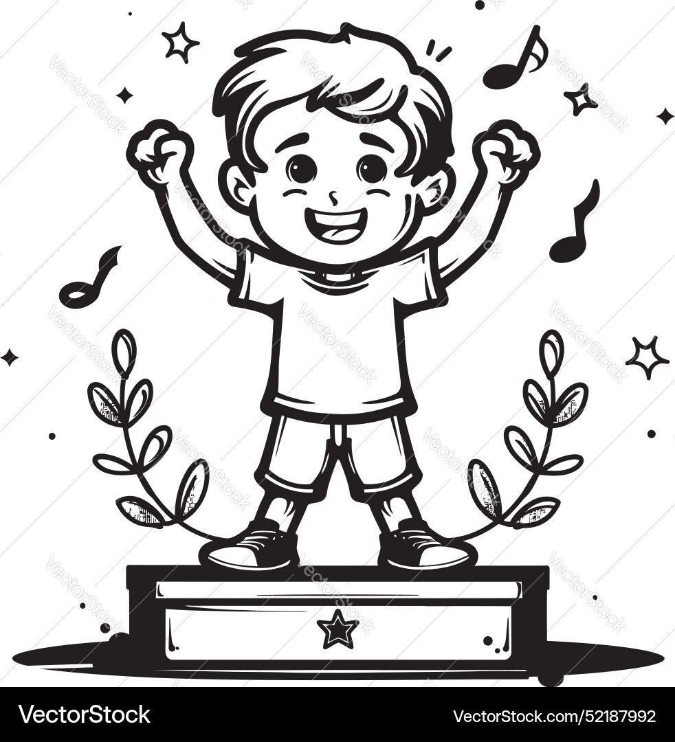 Unrivaled excellence stage black logo icon Vector Image