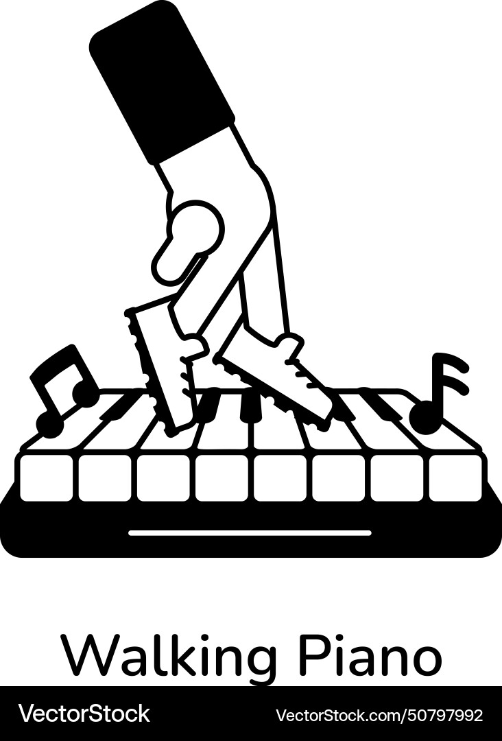 Walking piano Royalty Free Vector Image - VectorStock