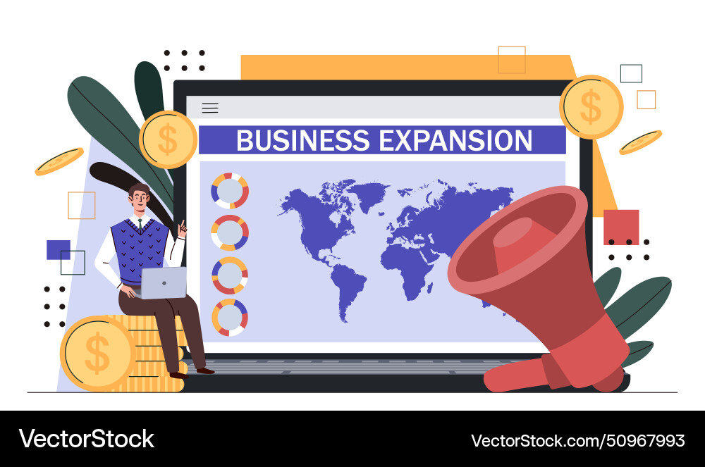 Business expansion concept Royalty Free Vector Image