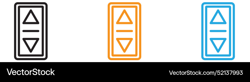 Elevator lift button logo set collection for web Vector Image