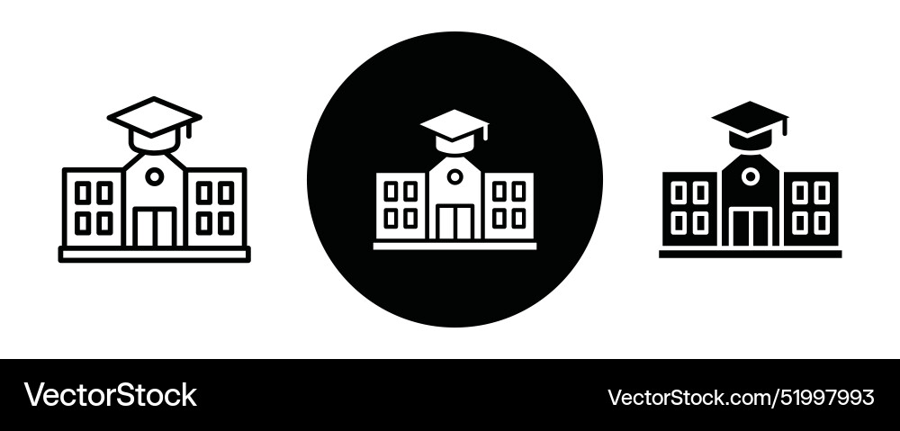 Institute outline icon collection or set Vector Image