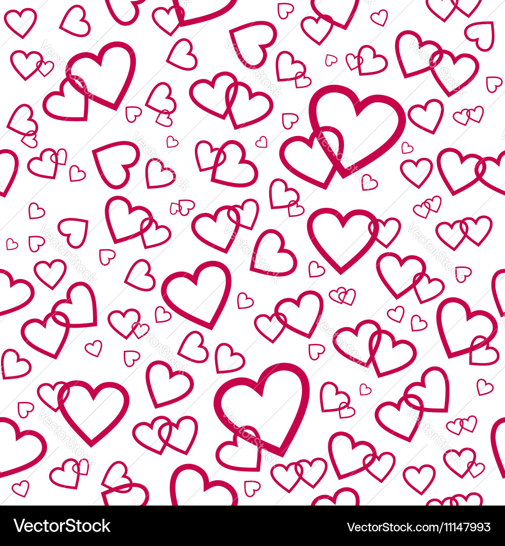 Seamless pattern with pink hearts Royalty Free Vector Image