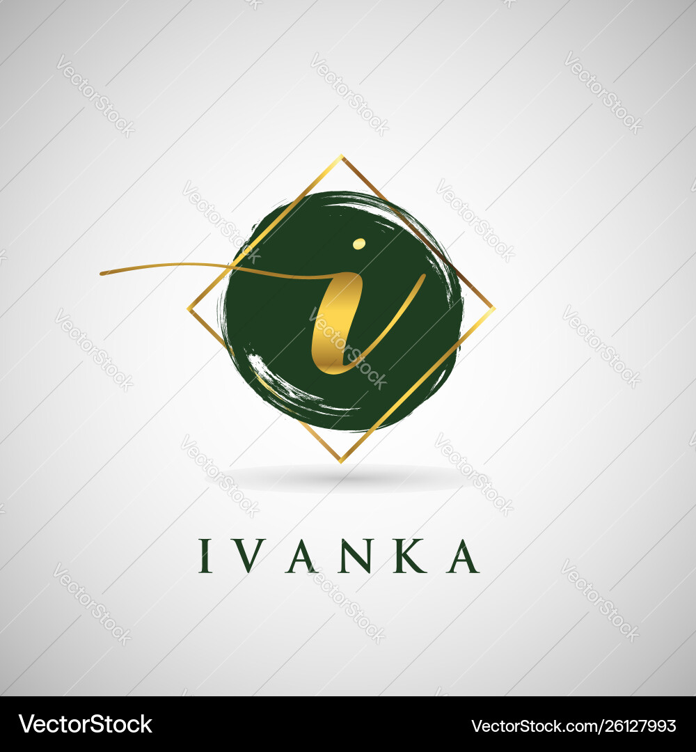 Simple elegance initial letter i gold logo type Vector Image
