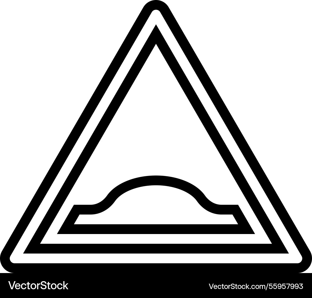Speed bumps car driving obstacles line icon Vector Image