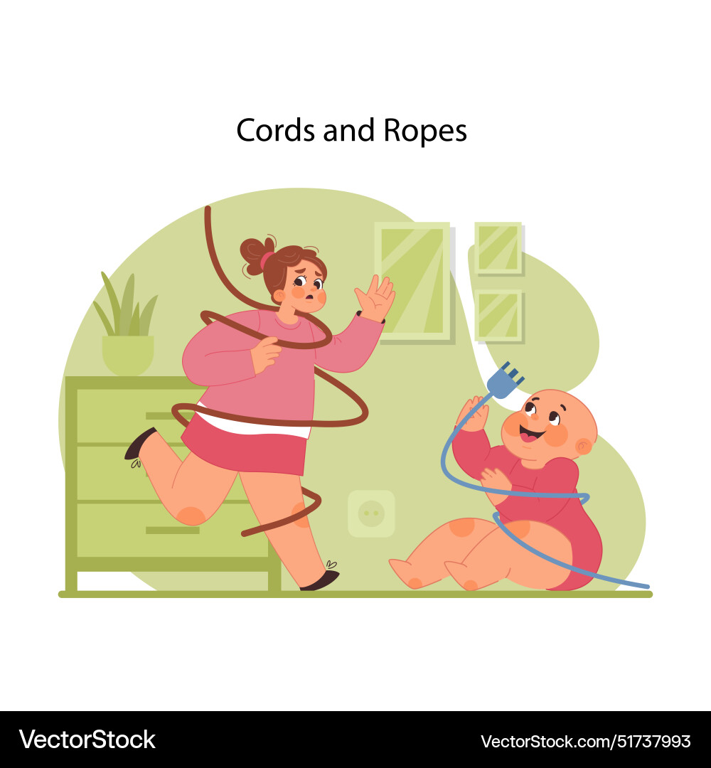 Strangulation hazard flat Royalty Free Vector Image