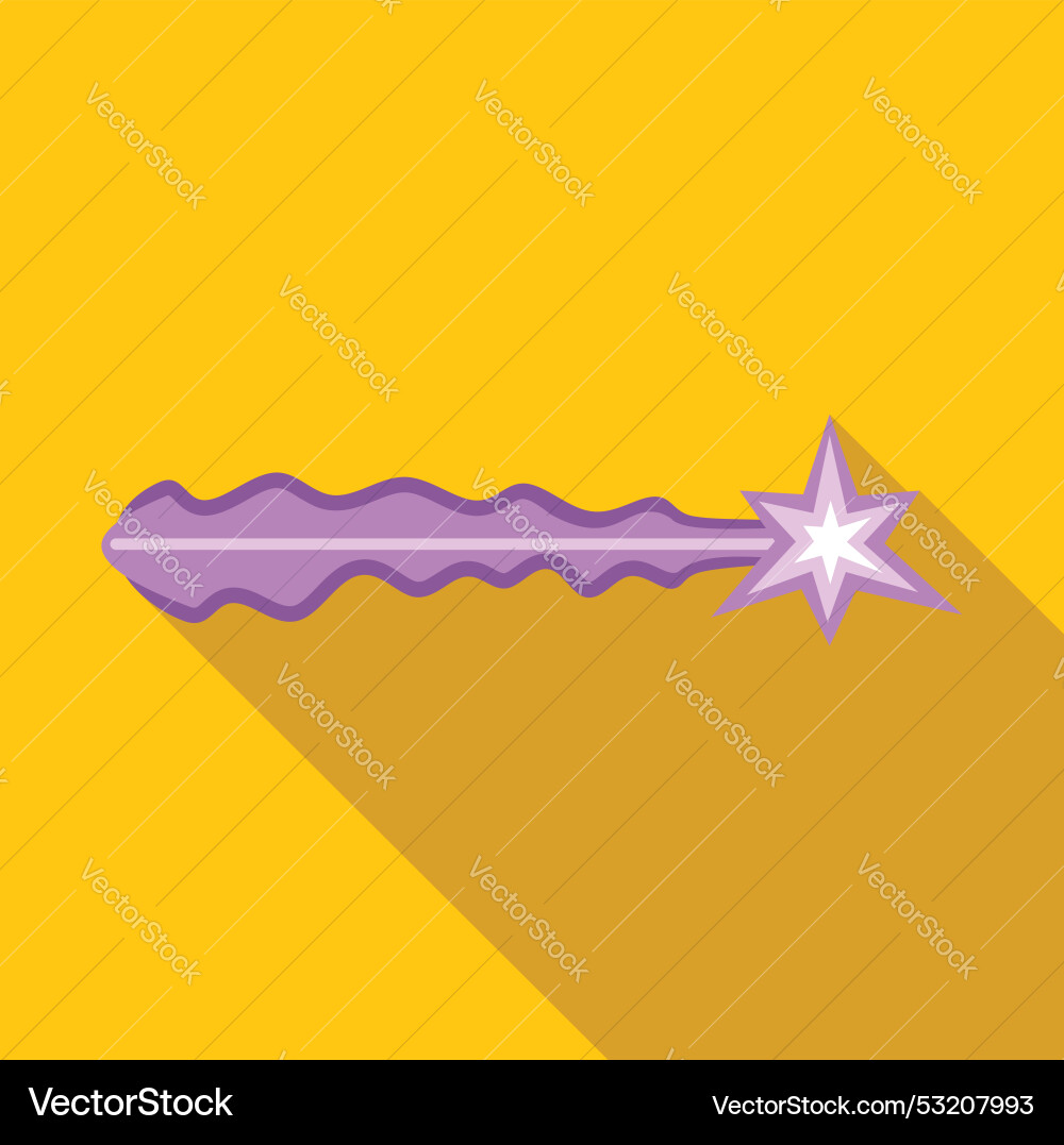 This magic wand is leaving a purple sparkling Vector Image