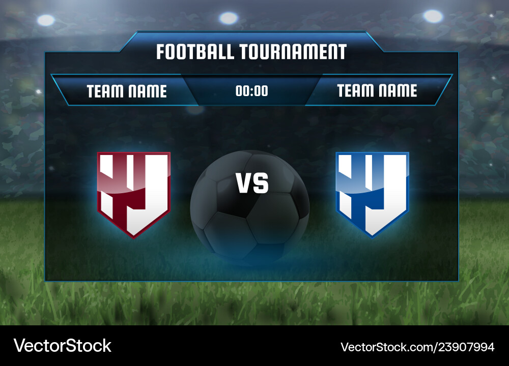 Football scoreboard team a vs Royalty Free Vector Image