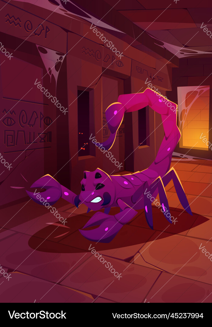Monster scorpion inside ancient egyptian pyramid Vector Image