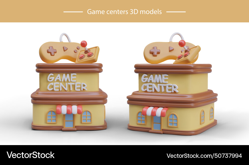 Realistic gamer center in different position Vector Image