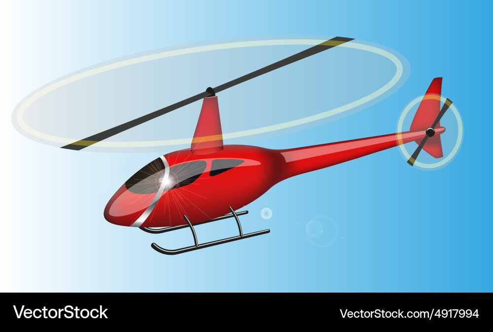 Red helicopter Royalty Free Vector Image - VectorStock