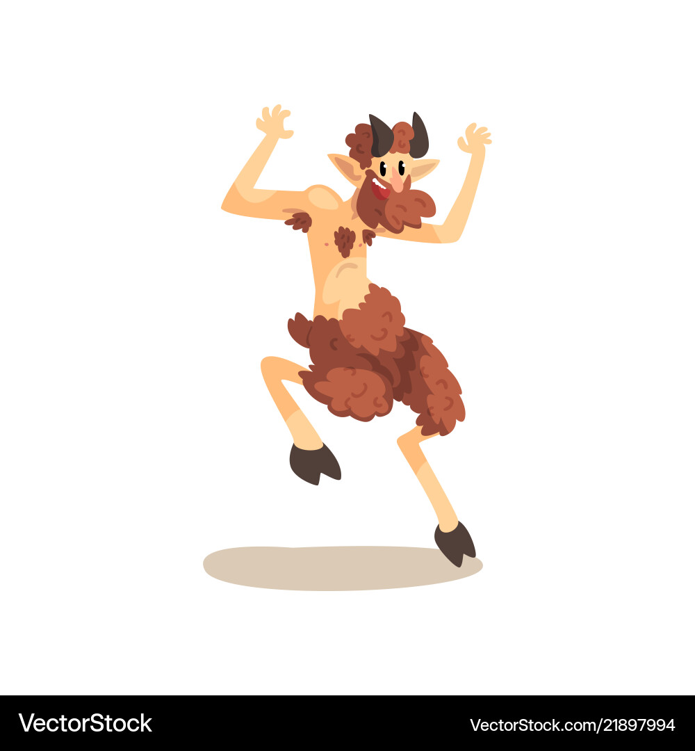 Satyr faun ancient mythical creature cartoon Vector Image