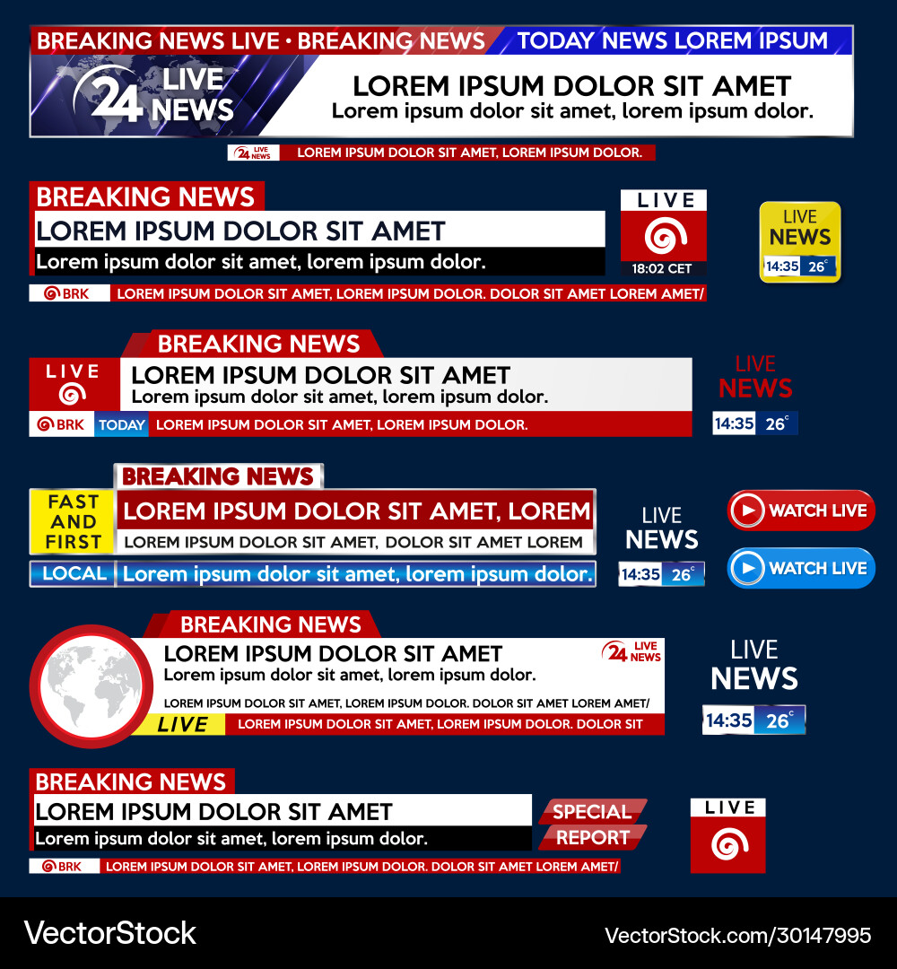 Background screen saver on breaking news Vector Image