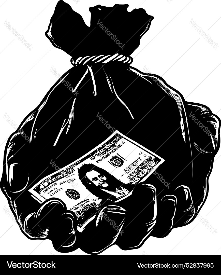 Currency hold handheld money symbol grip Vector Image