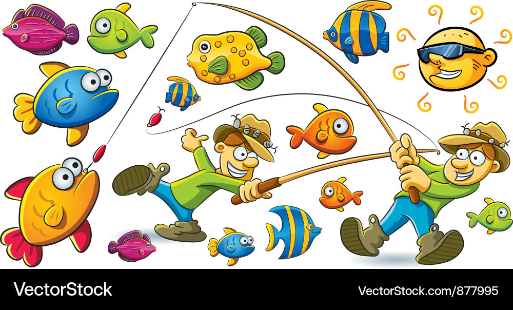 Fishing man Royalty Free Vector Image - VectorStock