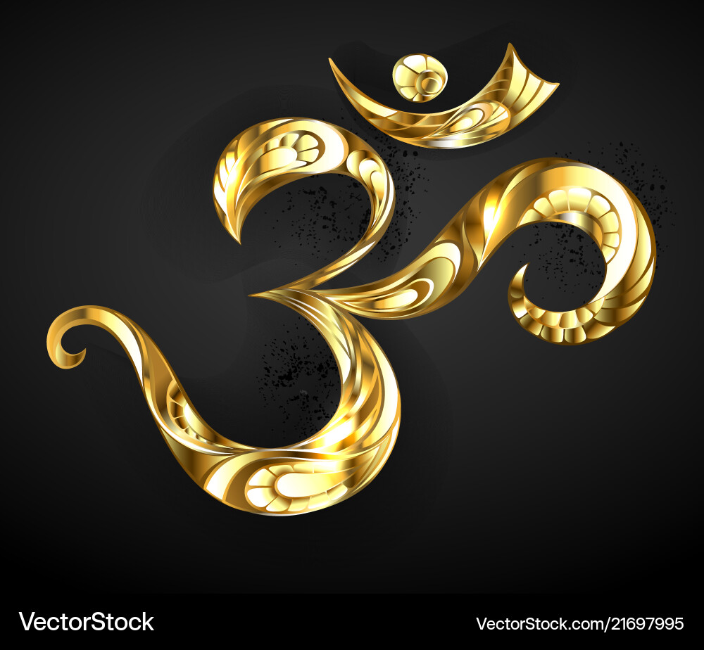 Golden Om Symbol Royalty Free Vector Image - VectorStock
