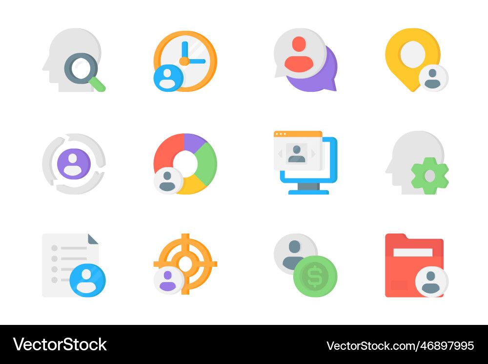 Human resources 3d icons set elements Royalty Free Vector