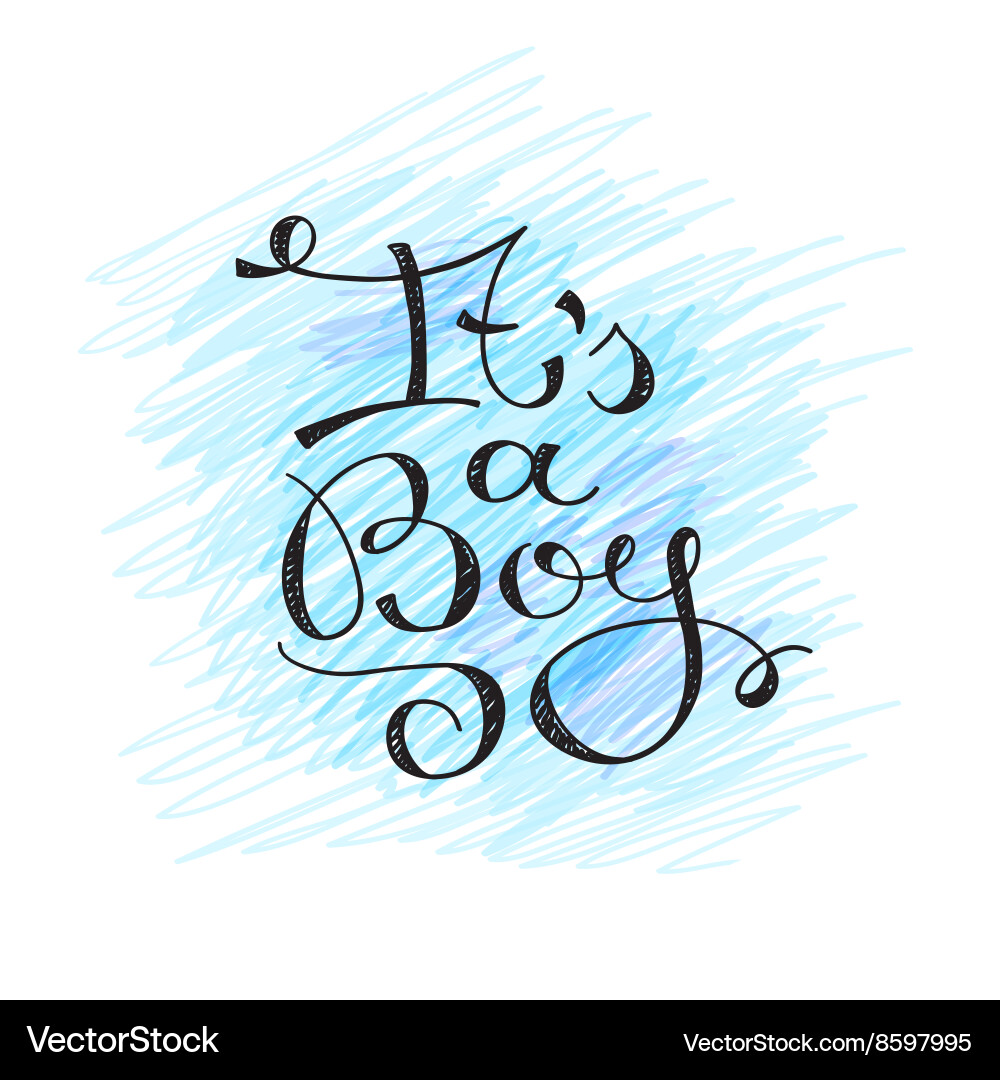 Its a boy text Royalty Free Vector Image - VectorStock