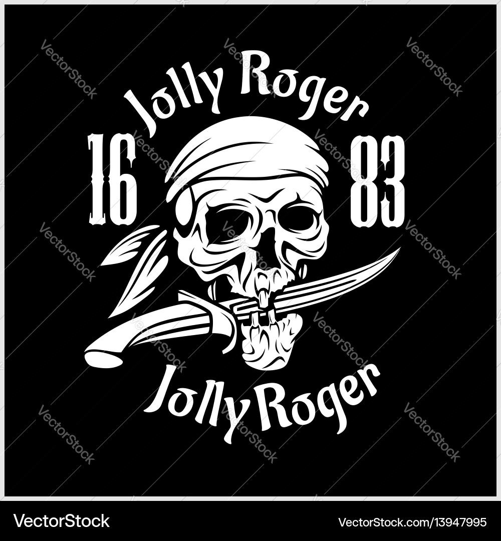 Jolly Roger Skull Pirate Flag Royalty Free Vector Image